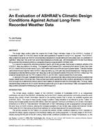 SE-14-C074 — An Evaluation of ASHRAE's Climatic Design Conditions ...